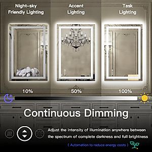 ISKM 55''x30'' Large led Lighted Bathroom Mirror Front and Backlight Mirror for Wall LED Bathroom Mirror Waterproof and Shatter-Proof Makeup Mirror