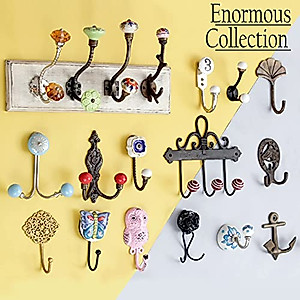 Indian Shelf Wall Mount Hooks - Double Wall Hooks - Coat Hooks - Hooks for Hanging Coats - Heavy Duty Hooks for Hanging - Hooks for Hanging Towel - Wall Coat Hooks - 3 Piece Double Hook