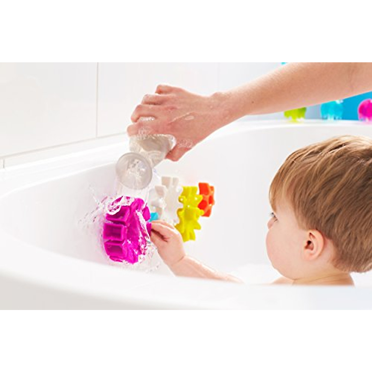 Boon COGS Baby Bath Toys - Gear Themed Sensory Baby Toys for Bathtub - Multicolored - Ages 12 Months and Up - 5 Count