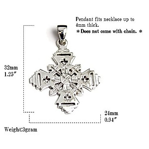 COSUMOSU Ethiopian Cross 925 sterling silver Pendant African wedding jewelry (Cross)