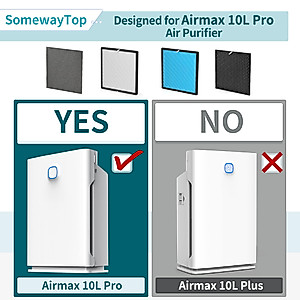 [2 SETS]10L Pro Replacement Filter Set Compatible with Okaysou Air Purifier Filters and Aiibot-A300, 5-Stage Airmax 10L Pro Filter, 2X H13 HEPA and 2X Carbon Filters 2X Sliver HEPA and 6X Pre-filter