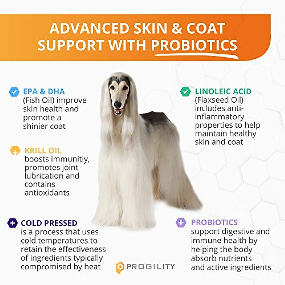 Nootie PROGILITY Advanced Skin & Coat Chews for Dogs - Supports Healthy Skin and Coat to Relieve Itchy Skin and Excessive Shedding with Krill Oil - For All Dog Sizes - 90 ct