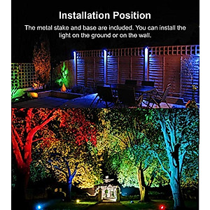 TOVEENEN Color Changing LED Outdoor Landscape Spotlight Remote 10W RGB Waterproof Spot Light for Yard Tree Garden Halloween Christmas Lighting