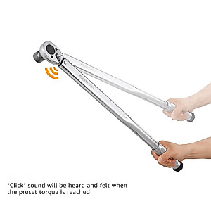 Amazon Basics 1/2-Inch Drive Click Heavy-Duty Torque Wrench - 25-250 foot-lb, 33.9-338.9 Nm