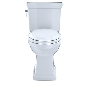 TOTO CST404CEFG#01 Promenade II Two-Piece Elongated 1.28 GPF Universal Height Toilet with CeFiONtect, Cotton