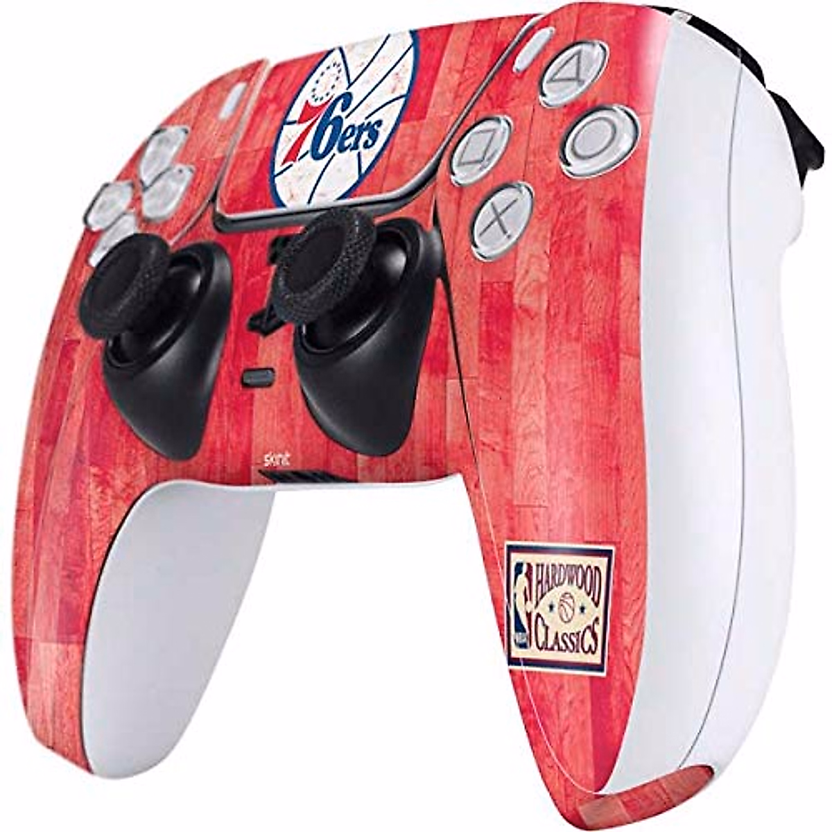 Skinit Gaming Decal Skin Compatible with PS5 and Compatible with PS5 Digital Edition DualSense Controller - Officially Licensed NBA Philadelphia 76ers Hardwood Classics Design