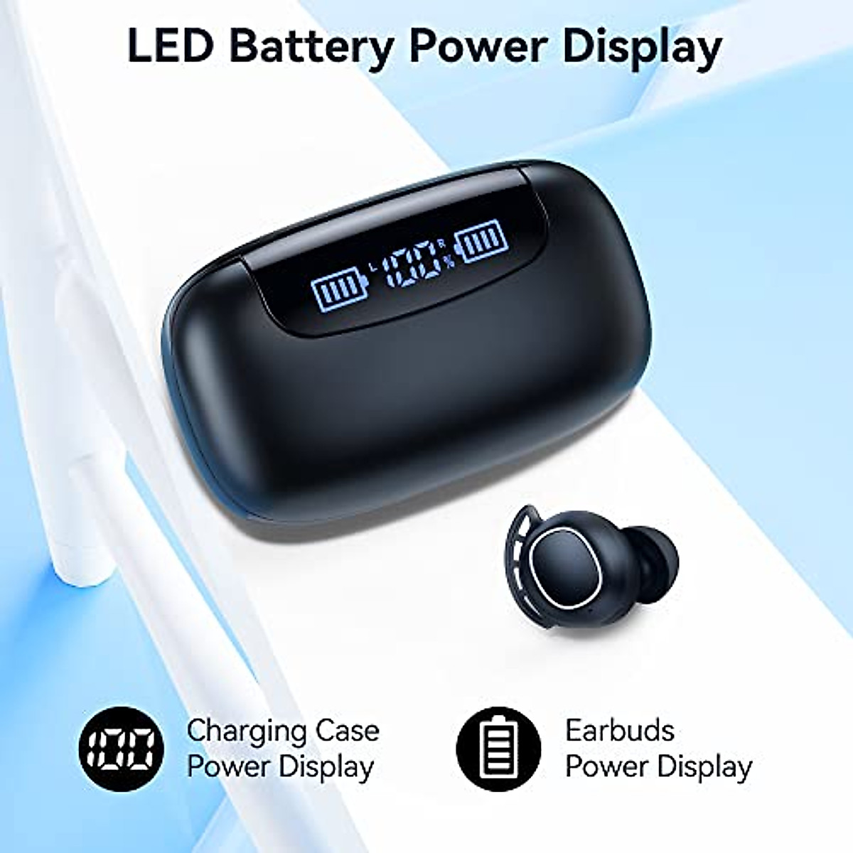 TAGRY Wireless Headsets with Charging Case IPX7 Waterproof for Sports