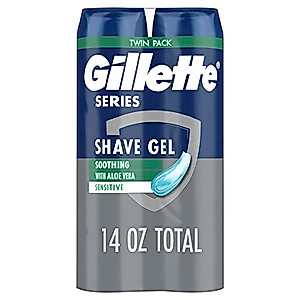 Gillette Series 3X Action Shave Gel, Sensitive Twin Pack (7 Ounce Each)