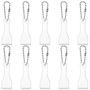 salbsever 10 Pcs Lotto Scratcher Tool Plastic Scraper Tool Keychain Scraper for Lottery Ticket Lotto Scratcher Keyring Scoop Shape Lotto Scratcher Keyring Scraper for Label Sticker Remover Tool White