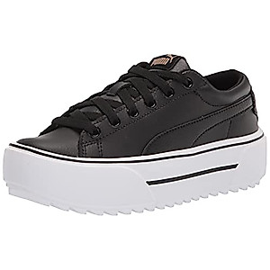 PUMA womens Kaia Platform Sneaker, Black, 9 US
