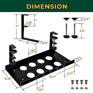 Metal Cable Management Tray Under Desk with Clamp Retractable Cord Organizer for Desk No Drill Cable Tray Basket for Wire Management Sturdy Metal Cable Management Under Desk with Clamp for Home Office