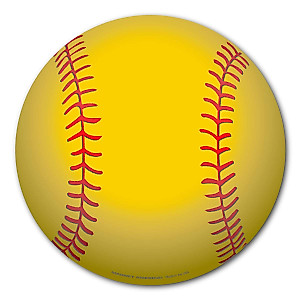 Softball Car Magnet by Magnet America is 5.75" x 5.75" Made for Vehicles and Refrigerators