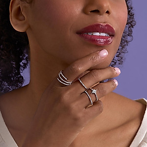 RS Pure by Ross-Simons 0.10 ct. t.w. Diamond Bypass Ring in Sterling Silver. Size 7