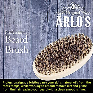 Arlo's 5-PC Mens Premium Beard Grooming Kit w/ Argan Beard Oil 2.5oz -Beard Oil, Beard Brush, Beard Comb, Beard Scissors & Carry Bag