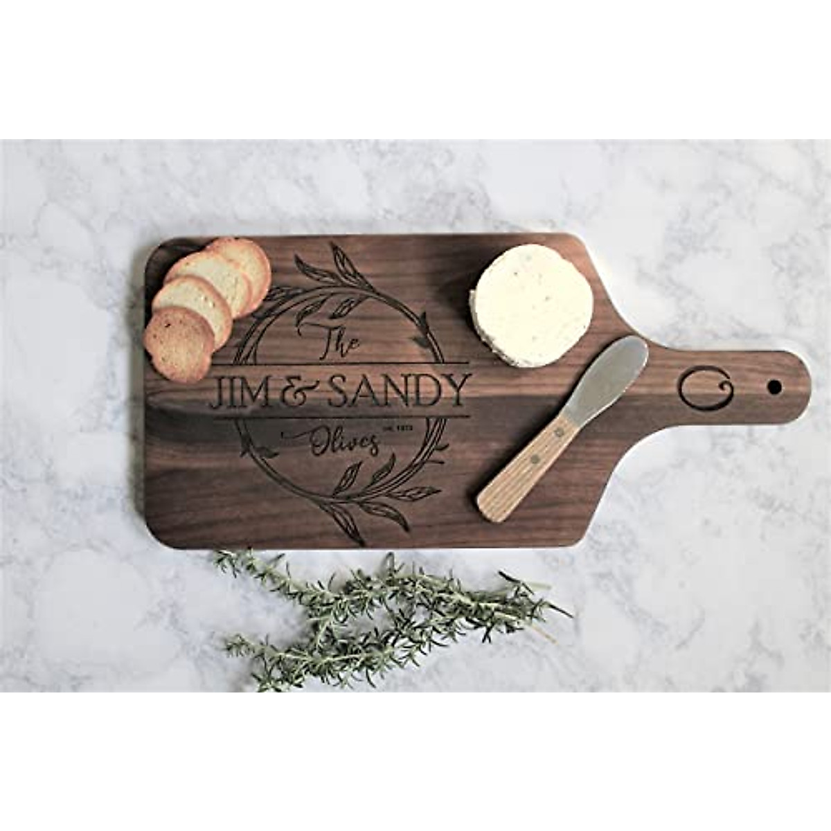 Charcuterie Board Personalized Serving Board with Handle Personalized Cheese Board Engagement Gift Wedding Anniversary Christmas
