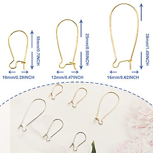 Ear Wire Hooks,300PCS Earring Hooks Dangle Earring Kidney Ear Wires Earring Teardrop Ear Wire for DIY Jewelry Making (300PCS White K/Kc Gold)