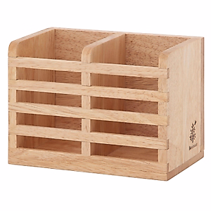Fuji Boeki 96137 Bonheur Cutlery Storage Stand, Wood, Divider Included, Natural