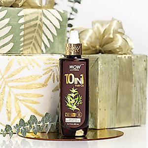 WOW Skin Science 10 in 1 Hair Oil - Dry Damaged Hair and Growth Hair Treatment Oil - Has Argan Oil for Hair & Rosemary Oil for Hair Growth - Hair Care for Women and Men (6.76 Fl Oz (Pack of 1))