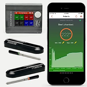 Tappecue AirProbe Deluxe Bundle - Smart WiFi and Wireless Meat Thermometer for Cooking, Internet Enabled Cloud Storage & Alarm, Works with Android & iOS Apps