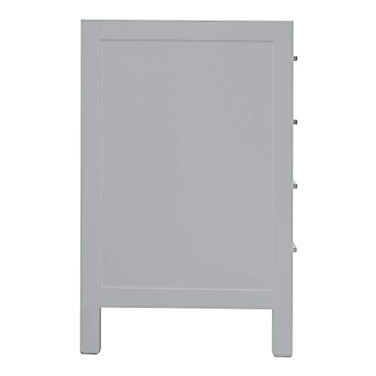 ARIEL 42" Grey Bathroom Vanity Base Cabinet, Right Offset Sink Configuration, 2 Soft Closing Doors, 9 Full Extension Dovetail Drawers, Brushed Nickel