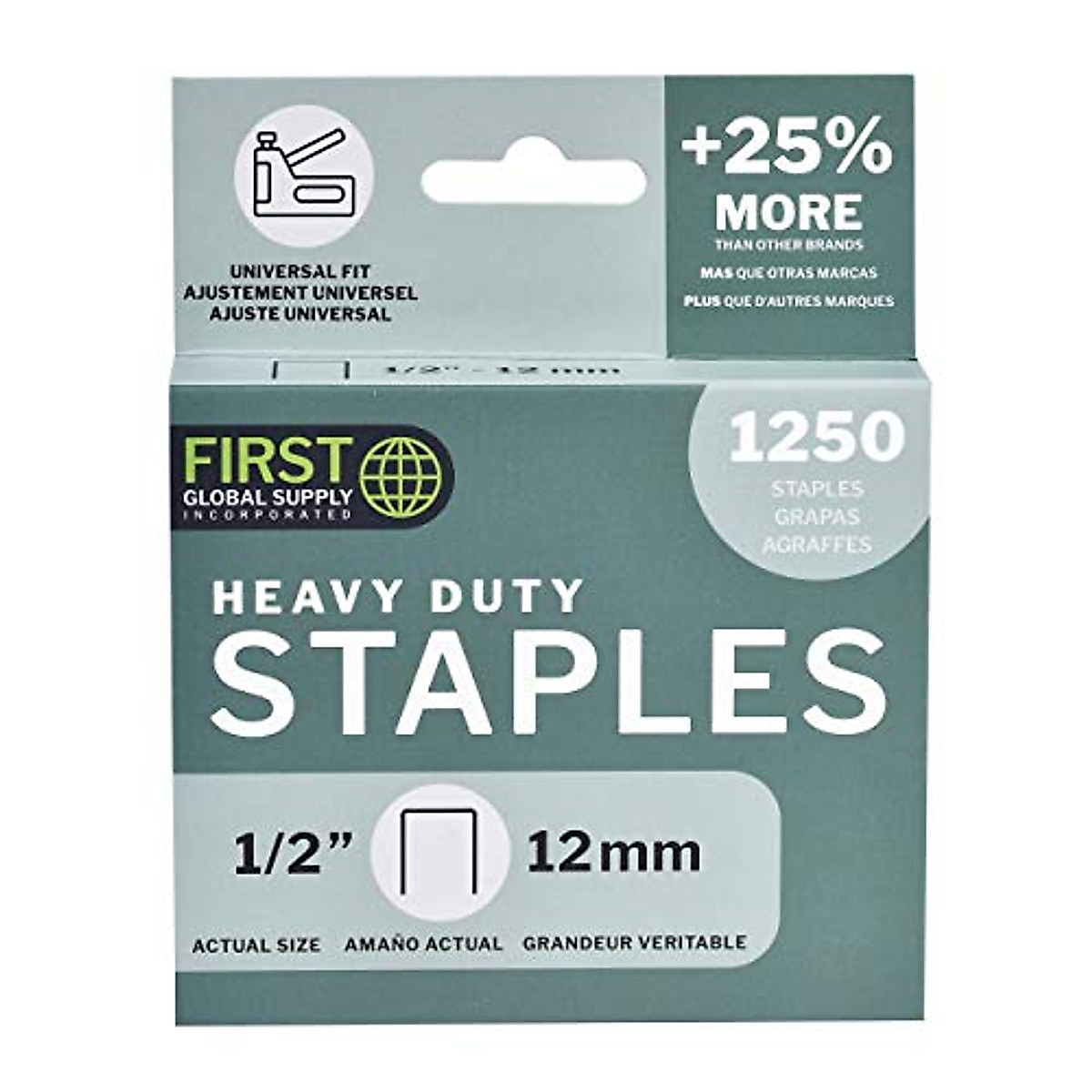 FGS Heavy Duty Staples | 1/2" 12mm | 1,250 Pack | Universal Fit | T50 |