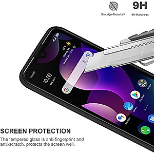 YJROP for TCL 30Z Case with Tempered Glass Screen Protector Slim Full-Body Silicone Bumpers Anti-Scratch Shockproof Protective Phone Case Cover for Alcatel TCL 30Z 30 Z 4G LTE T602DL(Black)
