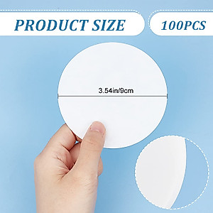 GORGECRAFT 100PCS 90 mm Qualitative Synthetic Filter Discs Cellulose Filter Paper Circular Funnel Filters Medium Speed Extract Filtration Ashless for Buchner Funnel Mushroom Cultivation