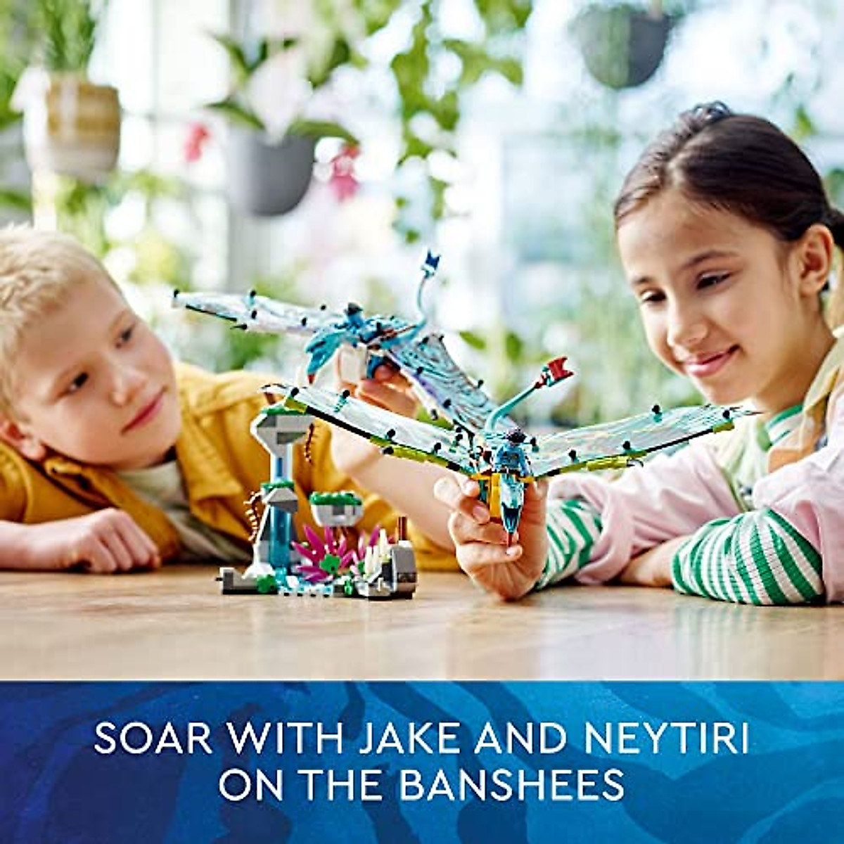 LEGO Avatar Jake & Neytiri First Banshee Flight 75572 Building Toys - Pandora Movie Inspired Set with 2 Banshee Figures, 2 Minifigures, Glow in The Dark Elements, Great for Kids Ages 9+