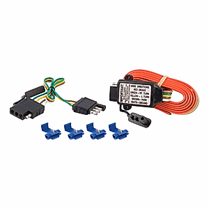 CURT 55179 Non-Powered 3-to-2-Wire Splice-in Trailer Tail Light Converter Kit, 4-Pin Wiring Harness