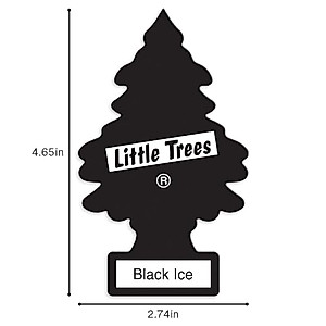 LITTLE TREES Air Fresheners Car Air Freshener. Hanging Tree Provides Long Lasting Scent for Auto or Home. Black Ice, 24 Air Fresheners