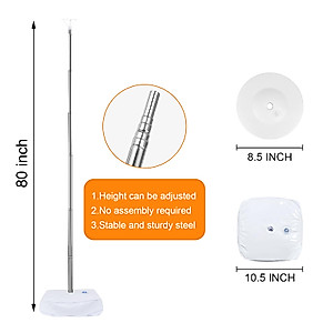 Balloon Column Stand Set of 2, 6.6ft Adjustable Balloon Stand kit with Base Telescopic for Baby Shower Wedding Birthday Graduation Party Decorations