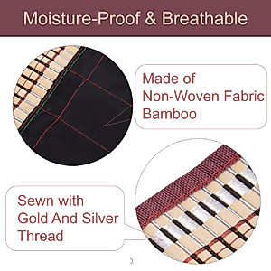 Paint Brush Holder, Bamboo Rollup Pen Case Travel Breathable Bamboo Rolling Bag with 9pcs Cloth Pockets Painting Tool Organizing Case for Acrylic Oil Watercolor Gouache