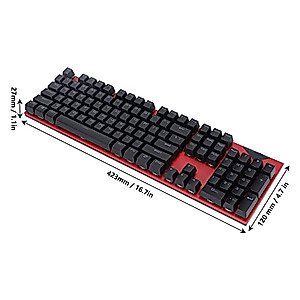 Kafuty-1 USB Mechanical Keyboard, 104 Keys Ergonomic PC Gaming Keyboard with 20 Kinds of Light Modes, Red Switch, for Win XP 7 8 10, for OS X 10.2 and Above(red)