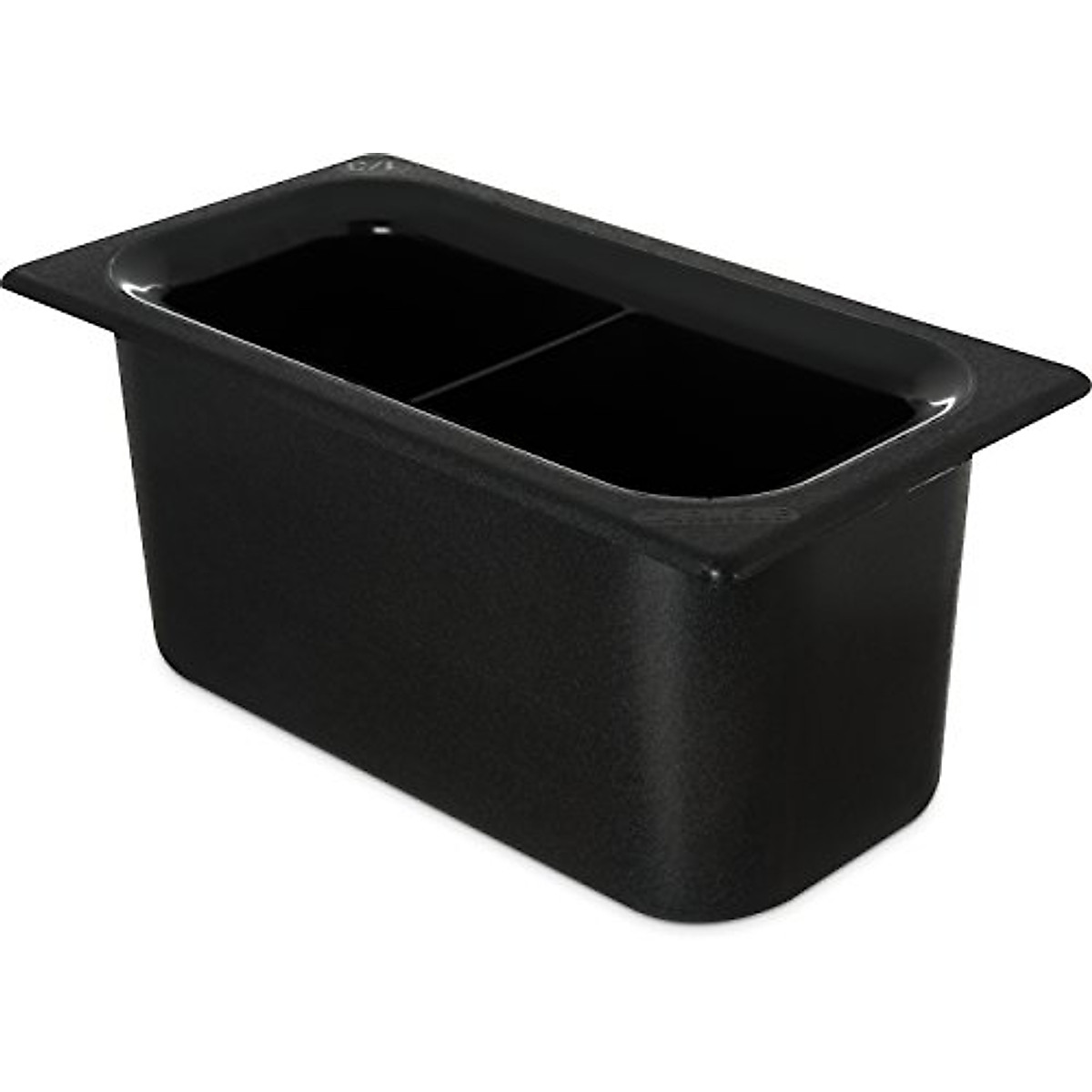Carlisle FoodService Products CM110303 Coldmaster ABS Third-Size Divided Food Pan, 3.40 qt. Capacity, 12.68" x 6.89" x 6.01", Black