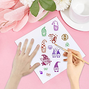 CRASPIRE Gnome Clear Rubber Stamp Valentine's Day Dwarf Couple Heart Vintage Retro Transparent Silicone Seals Stamp for Journaling Card Making DIY Scrapbooking Handmade Photo Notebook 6.3 x 4.3inch