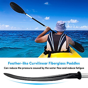 Kayak Paddles Adjustable 88in 4 Piece Kayak Oars Boat Paddles for Adults with Paddle Leash, Canoe Paddles for Kayaking Rafting Jet Ski Canoe Outdoor Kayak Water Sports and Safety Boat Accessories