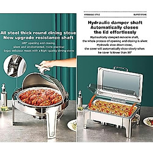 Electric Buffet Server,Food Warmer Tray, Adjustable Temperature, Portable Chafing Dish, Catering Buffet Serving Tray,Stainless Steel Material,uitable for Hotels, Restaurants, Parties