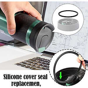 5Pcs Black Replacement Rubber Lid Ring Compatible with Travel Mug 16oz & 20oz Gasket Seals Lid for Insulated Stainless Steel Tumblers, Coffee Cups,Glassware and Drinkware,Kitchen and Dining