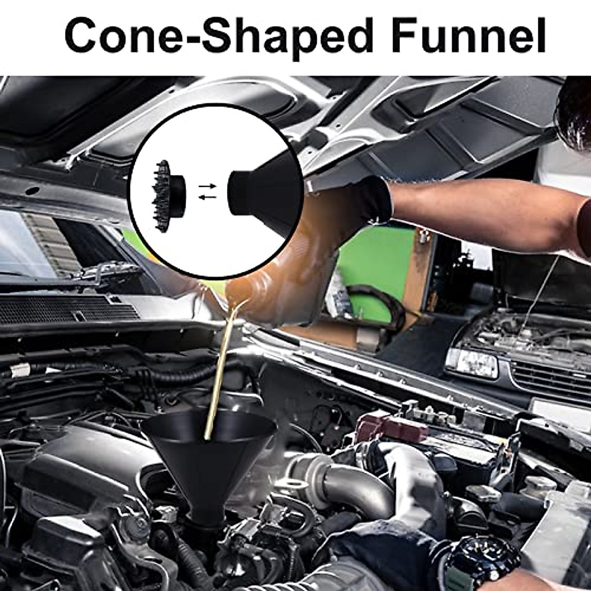 3 Pcs Magical Ice Scrapers for Car Windshield, Round Snow Scraper with Funnel, Cone-Shaped Car Snow Remover, Car Window Scraper for Ice & Snow, Car Winter Accessories, Gift for Chrismas (Black)