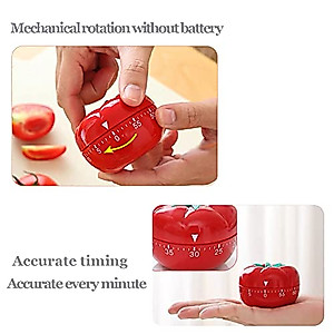 Kitchen Craft Mechanical Wind Up 60 Minutes Timer 360 Degree Rotating Tomato Shape Kitchen Cooking Timer