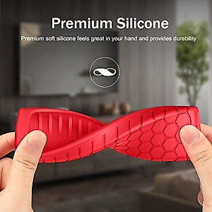 Fintie Silicone Case for Fire TV Stick 4K Max (2nd Gen)/Toshiba/Insignia/Pioneer/Fire TV 2-Series/4-Series/Omni Series TV Remote - Anti Slip Shockproof Cover for Alexa Voice Remote Enhanced, Red