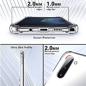 Shields Up for Galaxy Note 10 Case, Samsung Note 10 Case, Minimalist Wallet Case with Card Holder [3 Cards] & Ring Stand, [Drop Protection] Slim Protective Cover for Samsung Galaxy Note 10 - Clear