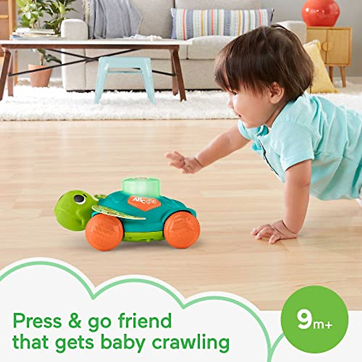 Fisher-Price Linkimals Baby & Toddler Toy Sit-To-Crawl Sea Turtle With Interactive Lights Music And Rolling Motion For Ages 9+ Months