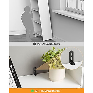 Hzuaneri 6-Tier Bookshelf, 66.9 Inches Floor Standing Bookcase, Display Storage Shelf, Corner Shelf, Home Decor Furniture for Home Office, Living Room, Bedroom, White 01103XBC