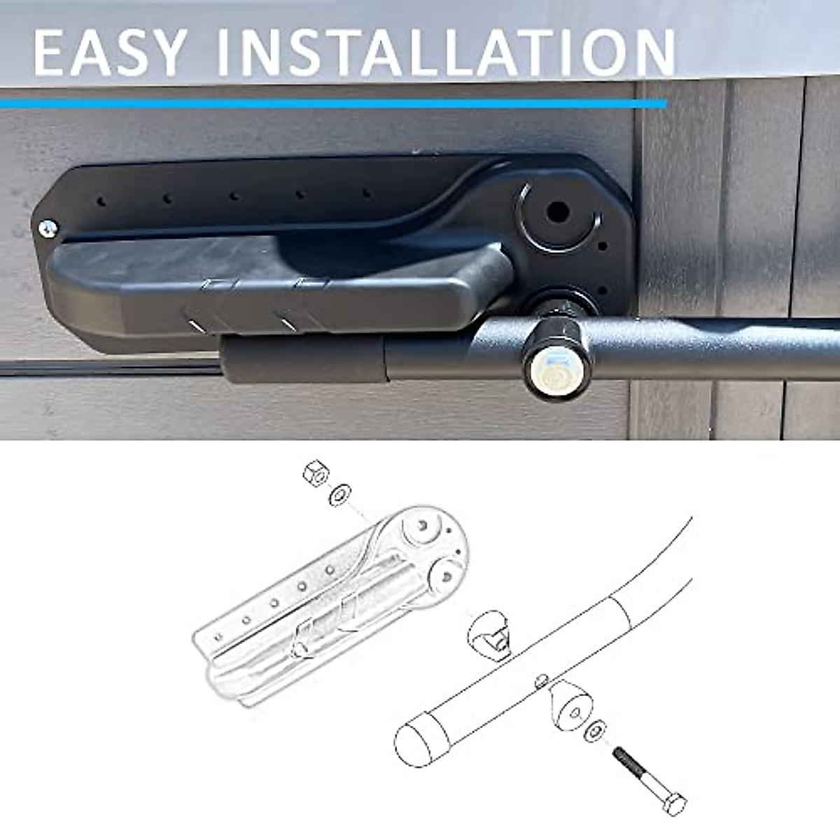 Puri Tech Cover Lifts Pivot Top Mount Spa & Hot Tub Cover Lift Removal System Double Coated Aluminum Structure Fits Most Spas & Hot Tubs (Black)