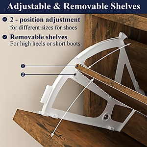 Gyfimoie Shoe Storage Cabinets, 16 Pairs Free Standing Shoe Organizer with 2 Flip Drawers for Entryway, Narrow 3 Tier Entryway Hidden Shoe Rack with Doors (Rustic)