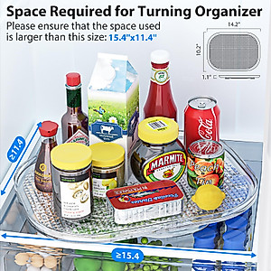 StackHelper Lazy Susan Turntable Organizer - Fits Most Refrigerators, Rectangle Turntable Rack Spice Organizing, Heartspin Lazy Susan Organizer for Fridge, (Large)