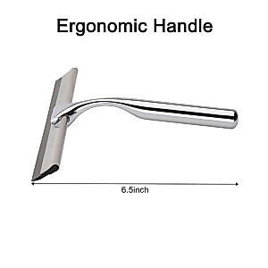Aliglow All Purpose Stainless Steel Squeegee for Glass Shower Doors, Car Window, Home Mirrors, Bathroom Shower Cleaner Wiper 10 inches