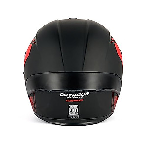 Orthrus Modular LED Full Face Motorcycle Helmet - DOT Approved, Flip-Up Dual Visor Design for Motorbikes, Street Bikes, Mopeds, Racing, Commuting - Unisex Adult
