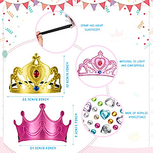 66 Pieces Foam Princess Tiaras DIY Crowns Kids Party Favors Craft Crystal Diamond Sticker Girls Making Your Own Tiara (Multicolor)